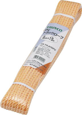 【特長】●両端アイスプライス加工（アイ加工）を施しています。●強く、軽く、作業性の良いトラックロープです。【用途】●トラックの荷締め。●覆い。●結束。【仕様】●色:黄●線径(mm):6●長さ(m):15●包装形態:シュリンクパック【仕様2】...