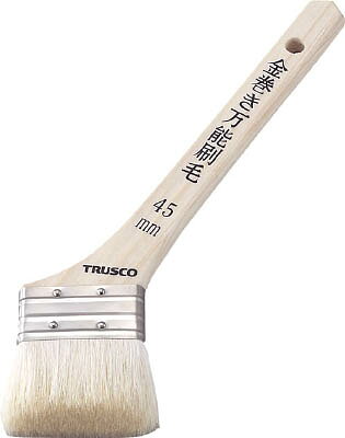 【特長】●一般向け、初めての方でも使い良いです。●狭い所に便利です。【用途】●油性、ニス用。【仕様】●刷毛幅(mm):45●毛丈(mm):35●全長(mm):230【仕様2】●金巻【材質／仕上】●毛:山羊毛●柄:木【セット内容／付属品】【注...
