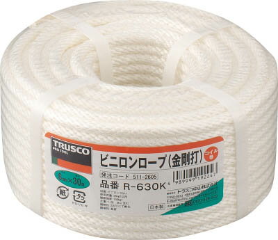 【特長】●しなやかな柔軟性をもち、使いやすさが良好です。耐候性、耐久性にも優れています。●強度は3つ打に比べ40%程度低下しますが、しなやかで手触りが良く、キンク（ネジレ）しにくい扱いやすいロープです。【用途】●屋外現場での使用。●国旗など...