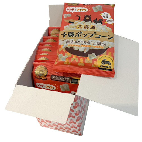 ▼こちらの商品は 【お届け目安】 【ラッピングNG】 【のしがけNG】 【常温便OK】 【冷蔵便NG】 【冷凍便NG】 となります。前田農産　十勝ポップコーン　うま塩味　56g×10袋（1ケース） 電子レンジで簡単！おいしい！ 北海道産のと...