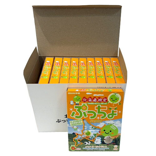 ▼こちらの商品は 【出荷までの目安】 【ラッピングNG】 【のしがけNG】 【常温便OK】 【冷蔵便OK】 【冷凍便NG】 となります。UHA味覚糖 　北海道限定　ぷっちょ　夕張メロン（5本入り）×10個（1ケース） メロンちゃんinHOK...