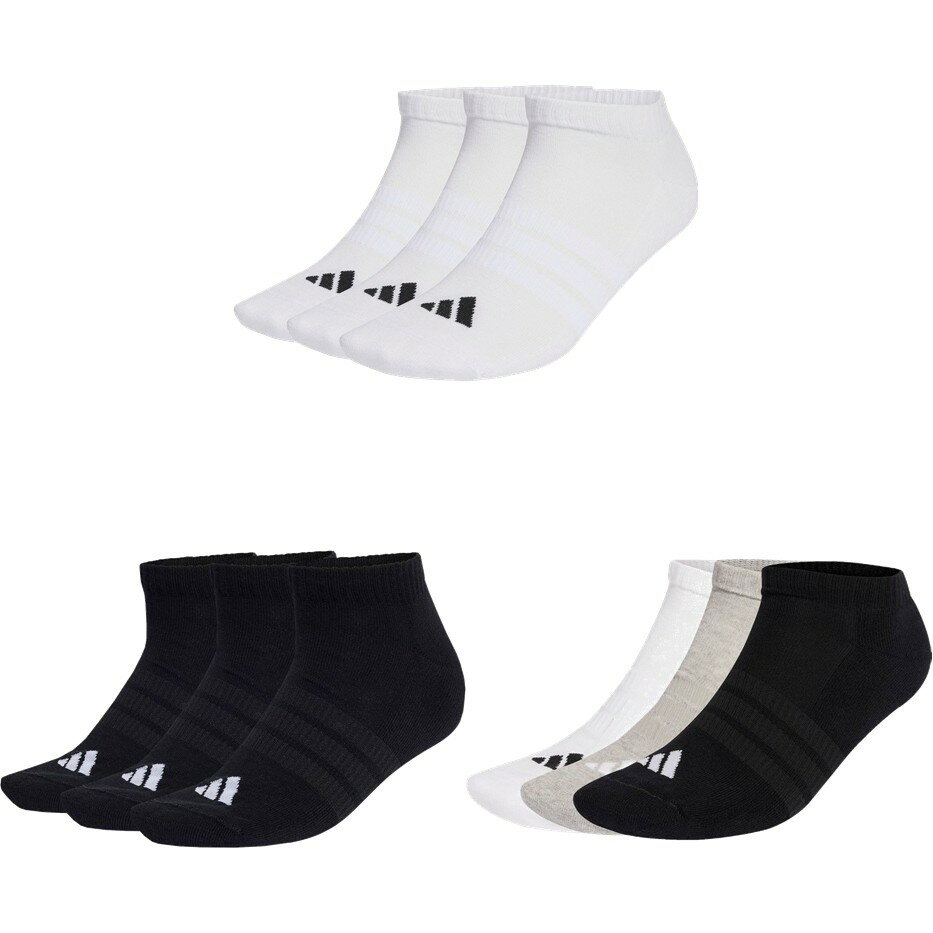 ホワイト-ブラック(JZ0535) ブラック-ブラック-ホワイト(KD6720) Mグレーヘザー-ホワイト-ブラック(KD6721) メーカー希望小売価格はメーカーカタログに基づいて掲載しています。 アディダスのクッションド エッセンシャル...