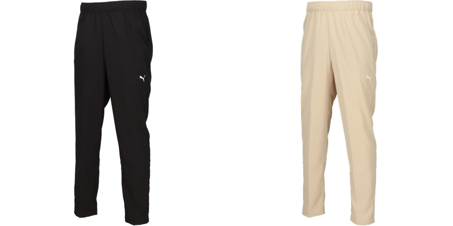 PUMABlack(01) -83 メーカー希望小売価格はメーカーカタログに基づいて掲載しています。 肌離れのよいクロス素材を使った一枚もののウーブンパンツ肌に触れる部分は凹凸があるためべたつきにくく、春先から長く使えます。裾はオープンヘム...