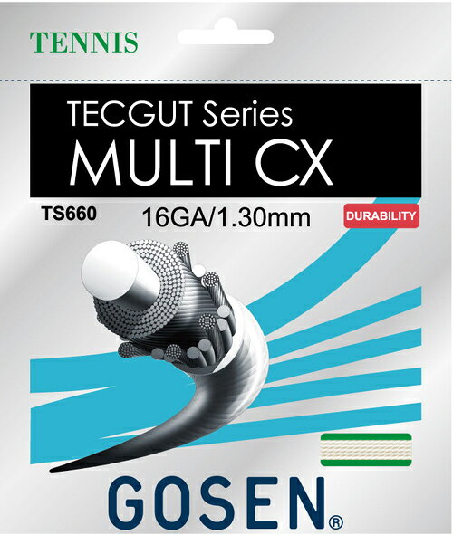 ナイロンともポリエステルとも異なる、次世代ガット【CX】の誕生。 ポリエステル並の強伸度・弾性率を有し、 熱耐性に優れた繊維性能を持つ次世代素材「CX」。 これをゴーセン独自技術でナイロンガットに融合、 コントロール性・スピン性のステータス...