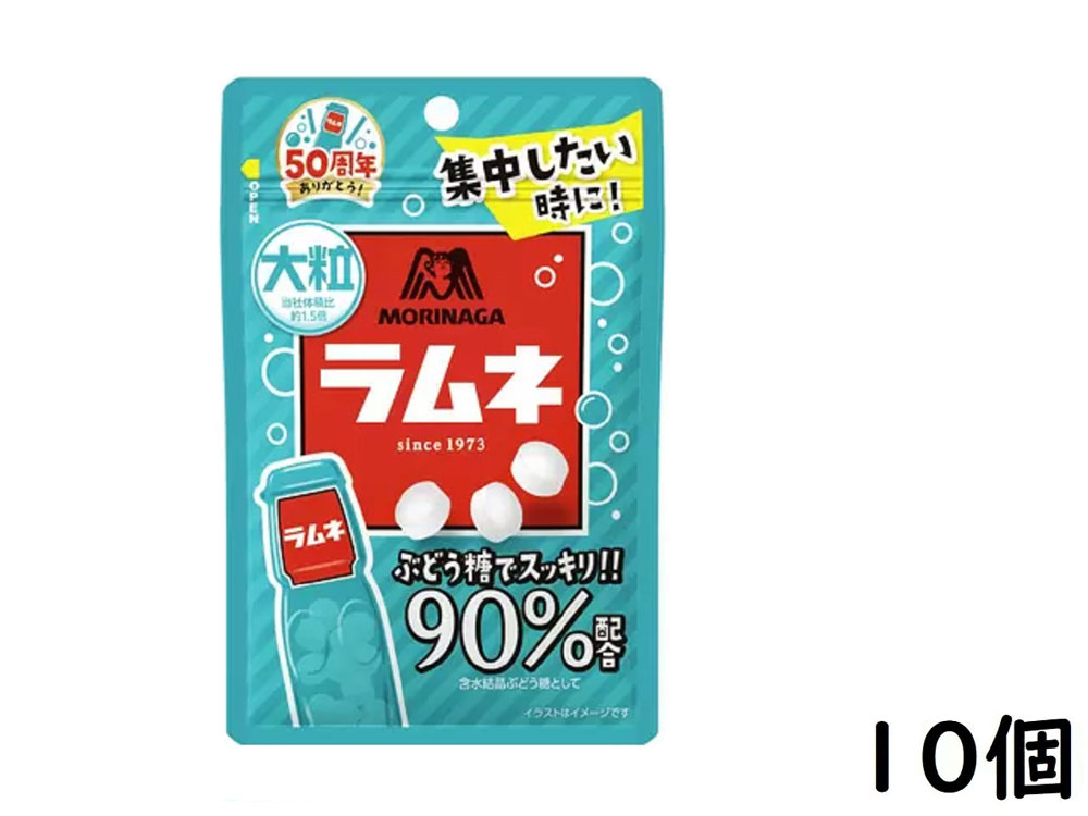 メーカー希望小売価格はメーカーカタログに基づいて掲載しています。 大粒ラムネ 41g●緑のボトルに白い粒。カリッと噛んで気分スッキリ！50年も愛され続ける、身近なおやつの大定番、「森永ラムネ」。ブドウ糖90%配合。小さな子どもから頑張る大人...