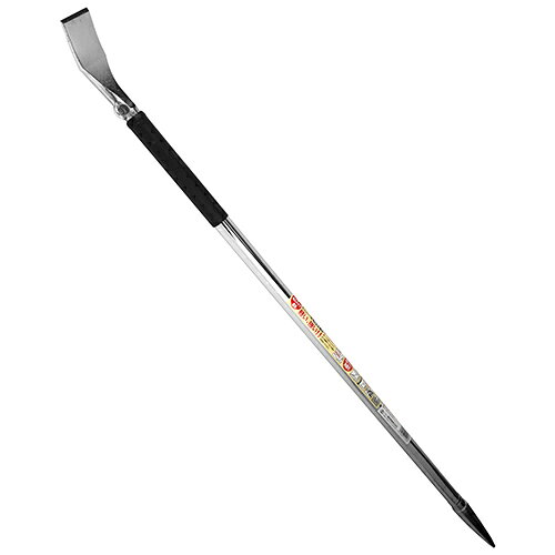 完全焼入れパイプ使用で、軽くて強いバールです。■用途重量物の移動、ハガシ作業。■機能スクレーパー部が薄くて広いので、狭い隙間に入りやすく、広い面積のハガシ作業も効率良く行えます。テコとして使用しやすい角度付きのバールです。●全長:約1000mm。