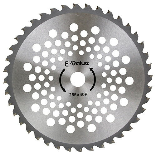 軽量タイプで刈払作業の負担を減らします。■用途草刈り作業。■機能強力斜め埋め込みのため耐久性抜群です。刃先全面研磨により切れ味抜群です。●外径:255mm。●刃数:40P。●刃厚:2.0mm。●穴径:25.4mm。●刈払機推奨排気量:25c...