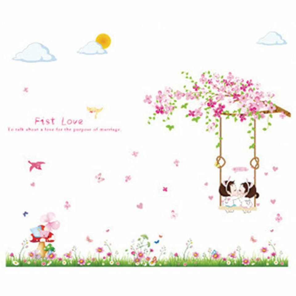 【商品名】ウォールステッカー 花ぶらんこ ウォールステッカー 北欧 ウォールステッカー 木 ウォールステッカー 英字 ウォールステッカー 壁紙 ウォールステッカー トイレ ウォールステッカー 壁紙シール リメイクシート インテリアシート 【...