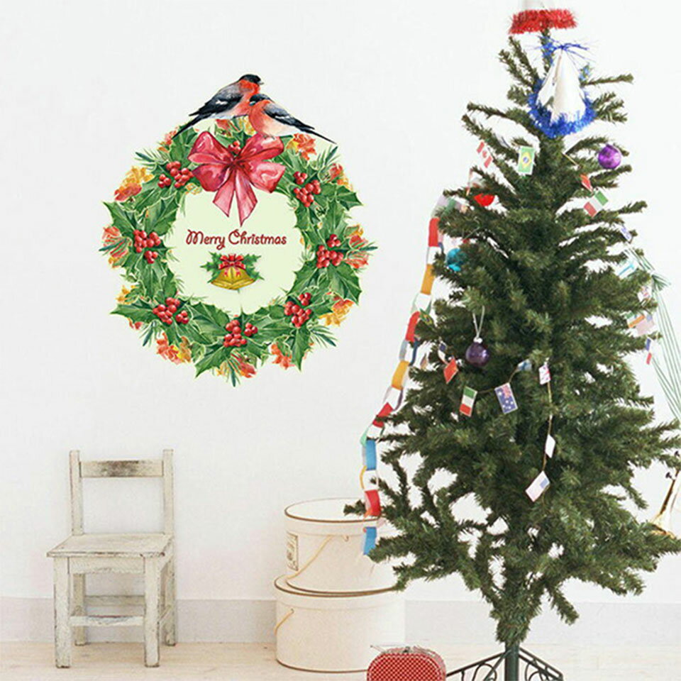 【商品名】 ウォールステッカー クリスマス 飾り 壁紙 クリスマスリース 花 ウォールステッカー 北欧 ウォールステッカー 木 ウォールステッカー 英字 ウォールステッカー 壁紙 トイレ ウォールステッカー 壁紙シール リメイクシート イン...