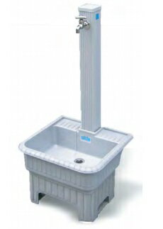 水栓柱サイズ：高さ1004×幅80×奥行80mm 給水管：水道用衝撃性硬質塩化ビニル管　呼び径13 給水口：水道用衝撃性硬質塩化ビニル管継手　呼び径13　平行ねじ 外流しサイズ：幅470×奥行430×高さ165mm※メーカーからお取り寄せ品...