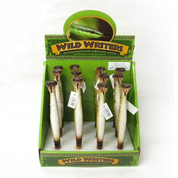 リアル感満載！まるで本物のようなアニマルモチーフのボールペンです☆ 動物園、水族館にぴったり！ 見た目のおもしろい、プレゼントにも喜ばれる逸品です！ ■本体サイズ：3.0×15.8cm ■ディスプレイボックスサイズ：19.5×18.3×12...