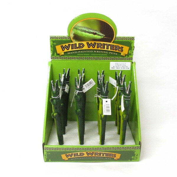 リアル感満載！まるで本物のようなアニマルモチーフのボールペンです☆ 動物園、水族館にぴったり！ 見た目のおもしろい、プレゼントにも喜ばれる逸品です！ ■本体サイズ：3.0×15.8cm ■ディスプレイボックスサイズ：19.5×18.3×12...