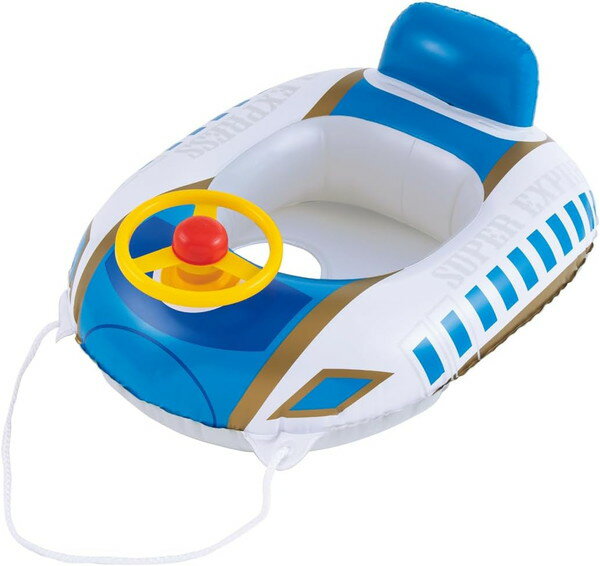 足抜きタイプ（座れる）のベビーボートです。大人と一緒に水遊びができます。つかみやすいグリップもついているので浮輪のデビューに ピッタリなベビー用商品今年の夏は海水浴やプール、水遊びで大活躍。 ●サイズ：空気注入前約60×75cm 空気注入後...