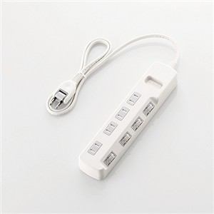 エレコム T-E6A-2430WH ほこり防止シャッター付 省エネタップ 3.0m ホワイト●接続機器ごとにON/OFFでき、待機電力を個別に節約できる個別スイッチが付いた省エネタップです。●未使用時の差込口へのほこりの浸入を防止するほこり...