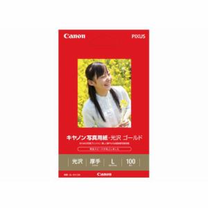 キヤノン　写真用紙・光沢 ゴールド L判 100枚　GL-101L100　主な仕様優れた画質品位と印画紙の風合いを実現する、キヤノン写真用紙の新基準。主な仕様・用紙種類：光沢紙・サイズ：L判（89×127mm）・入数：100枚・紙厚／タイプ...