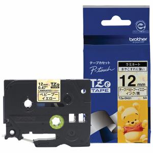 商品名 ラベルライター用キャラクターテープ 12mm幅（黒文字/ベビープーイエロー）　TZe-DH31 型番 Te-DH31 JANコード 4977766702973 メーカー ブラザー テープ幅 12mm テープ長さ 5m テープ色 ベビ...