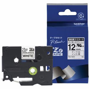 商品名 ラベルライター用強粘着ラミネートテープ 12mm幅（黒文字/白）　TZe-S231 型番 TZe-S231 JANコード 4977766703192 メーカー ブラザー 色 白 テープ幅 12mm テープ長さ 8m テープ色 白 印...