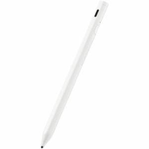 エレコム P-TPACST03WH タッチペン スタイラスペン 充電式 USB Type-C 充電 磁気吸着 極細 樹脂 D型 ペン先交換可 【 iPad iPhone Android 各種 スマホ タブレット 】対応 ホワイト ●1.5m...