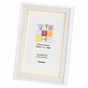 ナカバヤシ F-TMS-211-W ツートンフォトフレーム KG判/L判 ホワイト●ツートンカラーのフォトフレーム2種類の木目柄を合わせたツートンカラーのフォトフレームです。【仕様】規格：KG判/L判(マット使用時)フレーム外形寸法：タテ1...