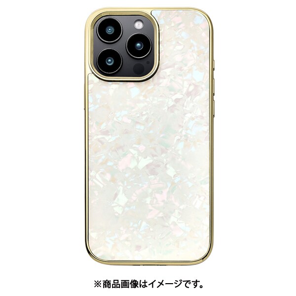 宝石のように輝き、上品かつ洗練されたデザイン 背面はきらきら輝くシェル風のデザインです。 透明感のあるシェルガラスとフレームのメッキの色が華やかで上品な印象に ゴールドのフラットなフレームが甘さを抑え大人な雰囲気を演出します。 高さのある設...