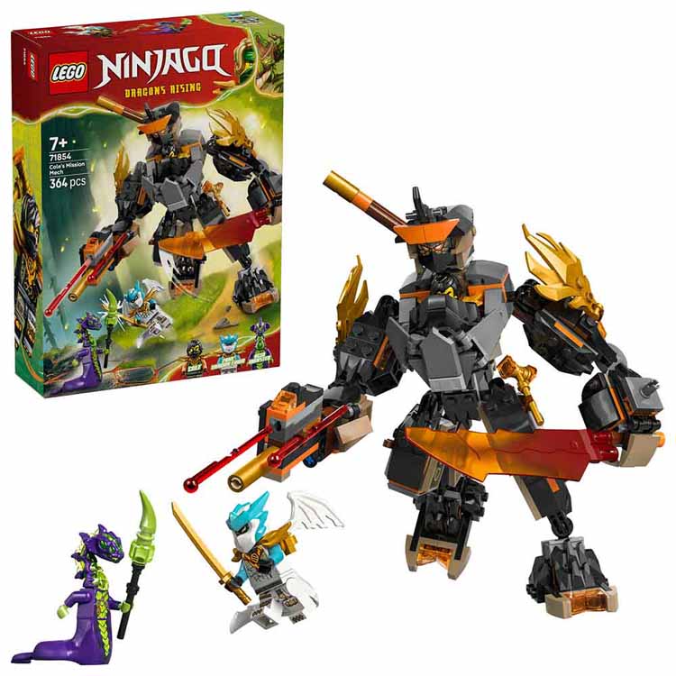 ◇ニンジャがテーマのおもちゃ：コールのミッションメカスーツ（71854）は、『ニンジャゴー ドラゴンライジング』シーズン4のバトルシーンを再現して遊べます◇可動フィギュア：コックピットにコールのミニフィギュアが入るメカスーツは、頭・腕・肩ア...
