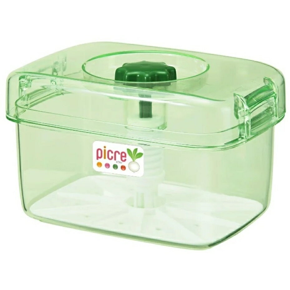 商品情報商品説明●重石不要で手軽に漬けられる、即席つけもの器です。●本体が透明なので漬け具合が見やすくなっています。●つまみをくるくる回して漬けるだけです。●ワンタッチフックで簡単ロックです。●食品衛生法適合の素材を使用しています。●きゅう...