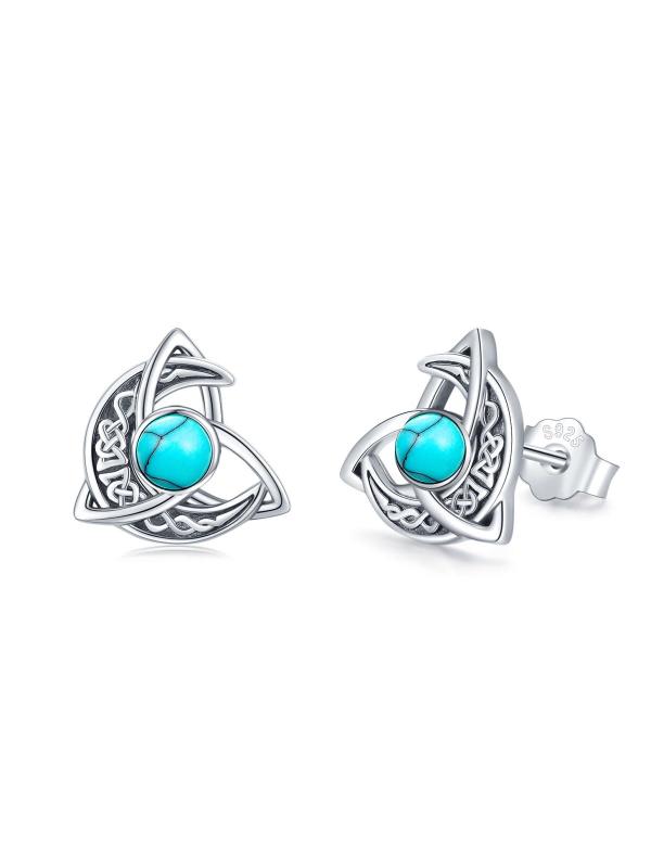 StoryMidir 月 ピアス ムーンストーン スタッドピアス シルバー925 金属アレルギー対応 ムーン レディースピアス シルバー ターコイズ 月長石 女の子 プラチナ仕上げ プレゼント ジュエリー ア