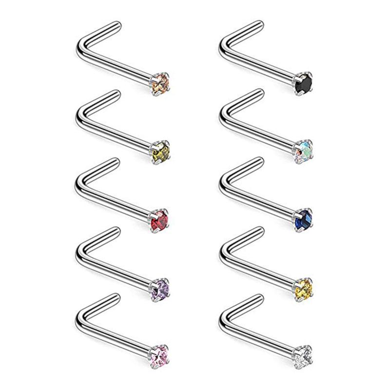 [Aroncent] ピアス 18g ボディピアス ステンレス 鼻リング 唇 シンプル フェイクピアス 片耳 両耳 ピアス 軟骨ピアス 男女兼用 クリスマス バレンタインデー 誕生日 プレゼント (10点セット)