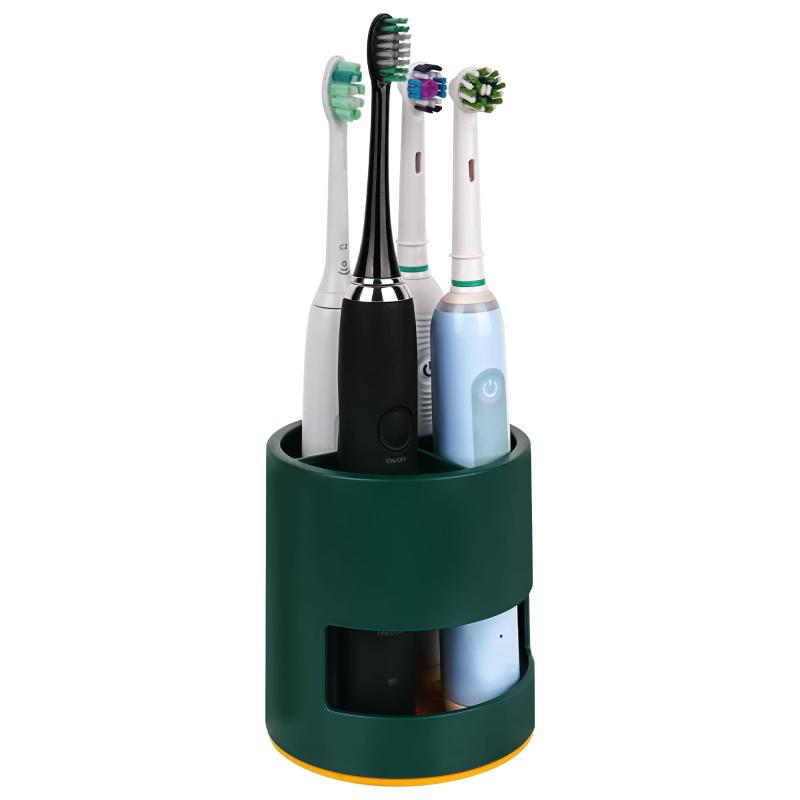 Linkidea 電動歯ブラシホルダー カウンタートップタイプ 4スロット プラスチック製 ブラシオーガナイザー Oral-B iOシリーズ、PHILIP Sonicare ProtectiveClean、Colgate ExtraClea...