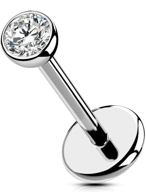 [OUFER] 5/6/8/10/12mm Push in Labret Piercing Stud 20G Helix Piercing Titanium Lip Labret Stud Tragus Threadless Helix C...