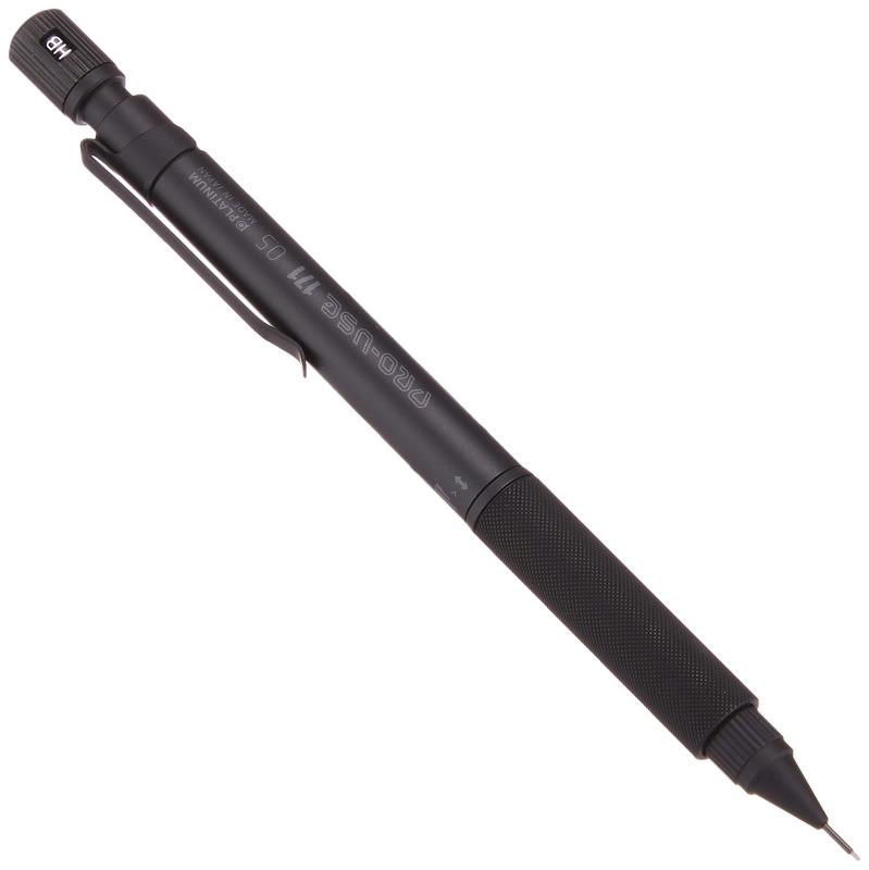 プラチナ万年筆 製図用シャープ プロユース171 0.5mm マットブラック MSDA-2500B【本体サイズ】全長144.5mm×最大軸径10.0mm【重量】重量23.7g【特徴1】シュノークシステムを搭載/筆記感調整可能【特徴2】シャー...