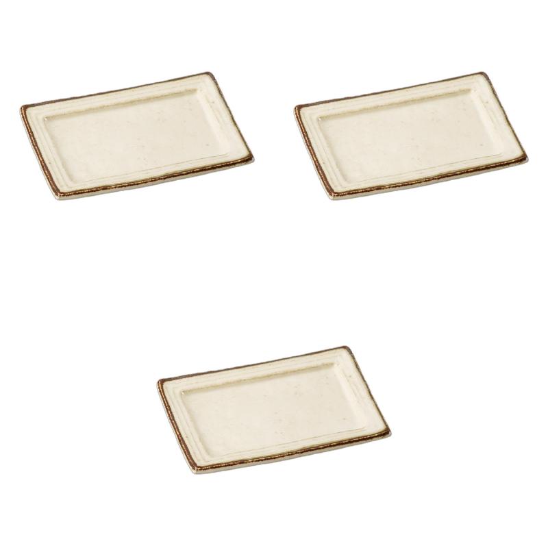 3個セット 渕錆白水晶銘々皿 [ 16.2×11.2×2cm ] | 銘々皿陶磁器 セトモノホンポ(Setomonohonpo)各[ 16.2×11.2×2cm ]陶磁器