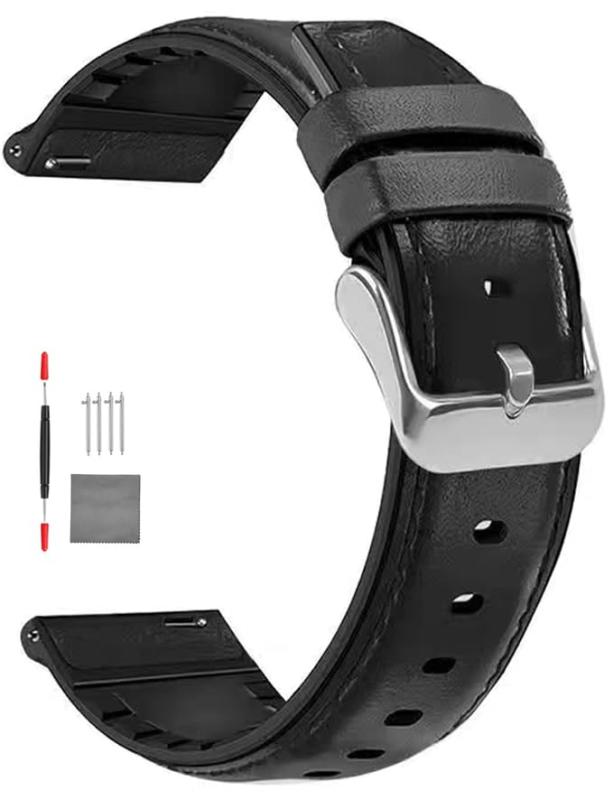 [TICFROG] 革時計ベルト 内側シリコン製 時計ベルト20mm 22mm 通気性 ウォッチバンド 交換ベルト 男女兼用 20ミリ 22ミリ時計とスマートウォッチ用 クイックリリース 交換バンド 女性、男性用