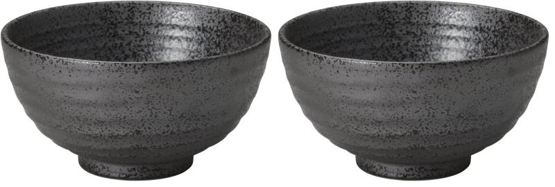 山下工芸(Yamashita kogei) 飯碗 黒 φ12.3×6.5cm いぶし黒 六兵衛丸碗 大