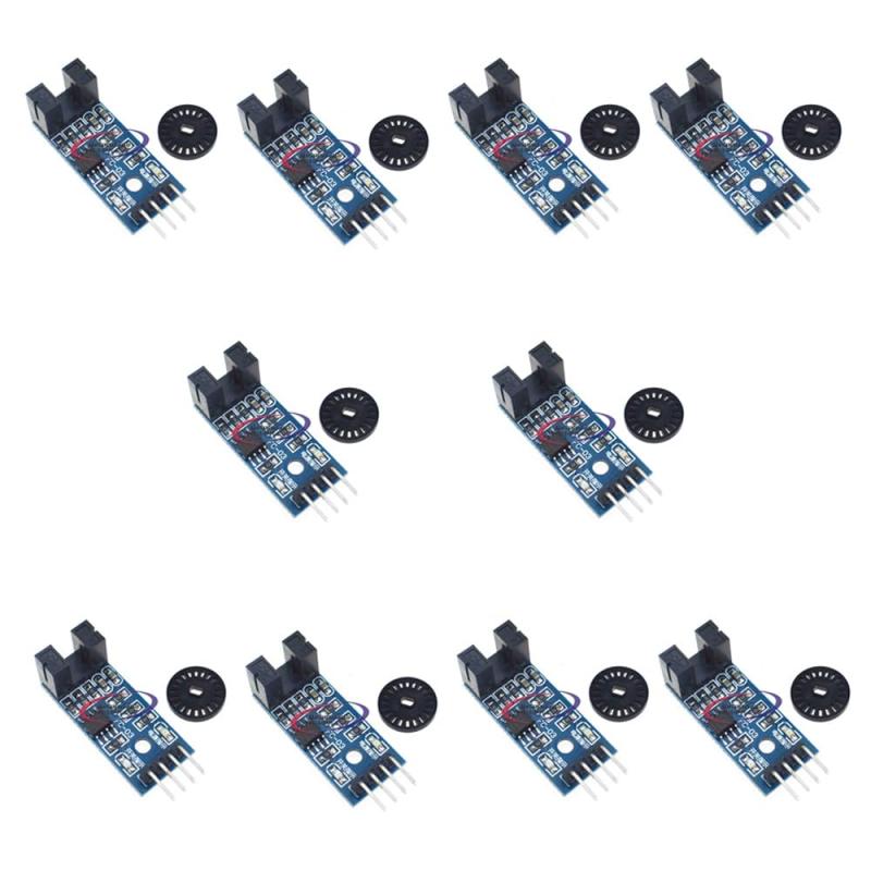 10sets Speed Measuring Sensor LM393 Speed Measuring Module Sensor Slot Type IR Optocoupler DIY Kit with Encoders10sets S...