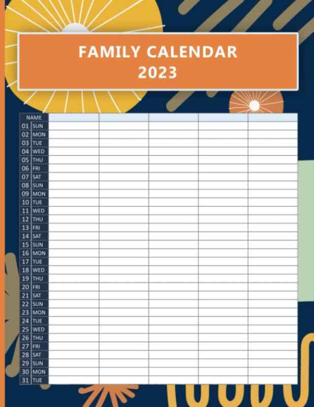 Family Calendar 2023: My Family Organizer - Home Family Planner - 12- Month Planning Calendar for Your family, Plan Your...