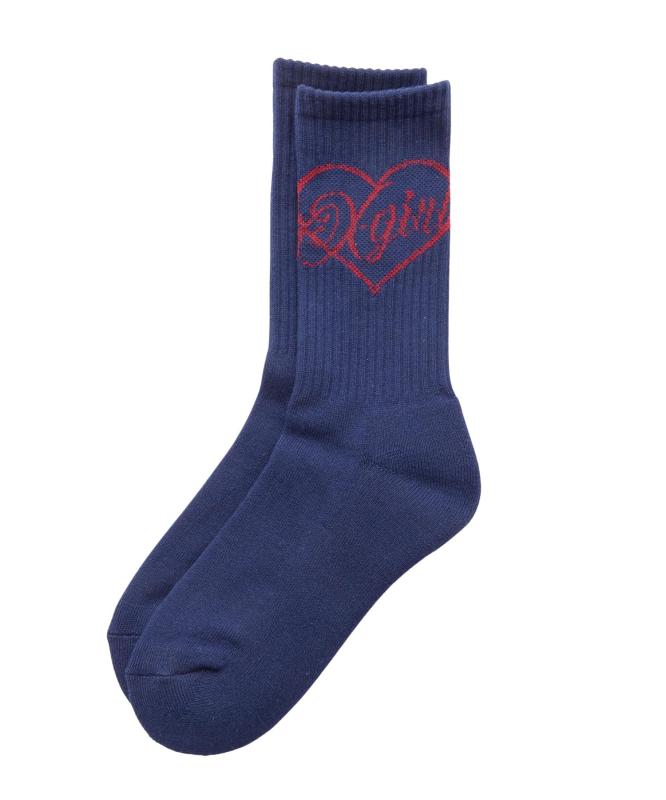 X-girl(エックスガール) ソックスHEART SCRIPT LOGO RIB SOCKSレディースX-girlのロゴ入りソックスです