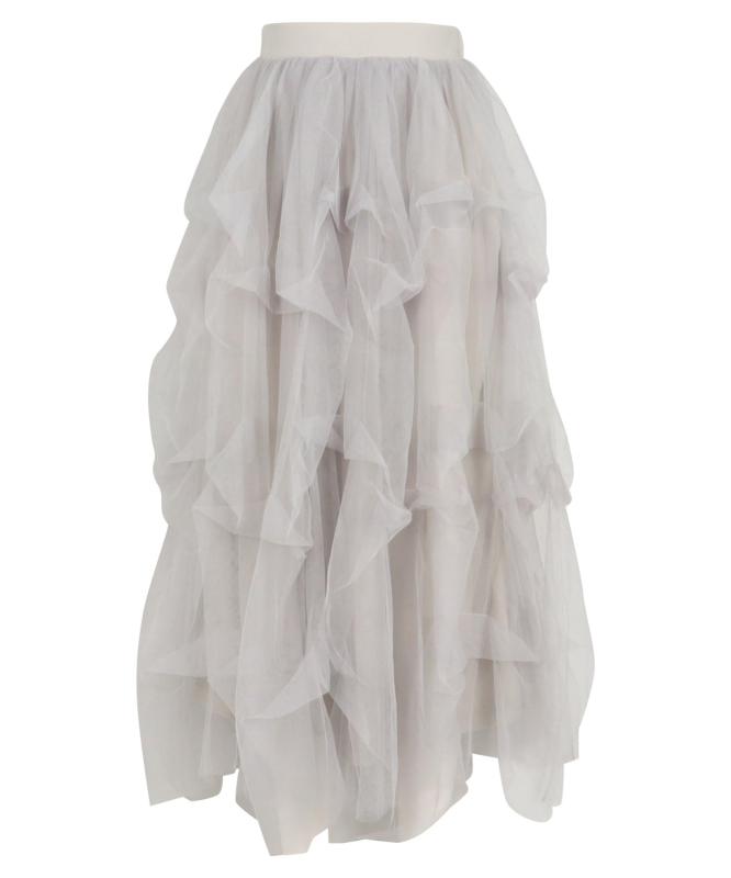 [神戸レタス] チュールスカート ボリューム スカート ロングスカート 春 夏 上品 チュール レディース 大人 [M4212]存在感あふれるバレエコアスカート。チュールのランダムなタック使いで立体感をもたらし360度可愛いアクセント。シン...