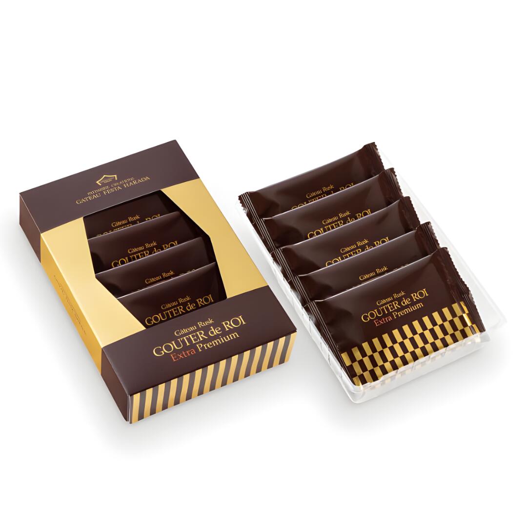 限られた店舗でのみ販売される、最高級仕様のエクストラプレミアム。 バターの豊かな香りが広がるグーテ・デ・ロワに、芳醇なチョコレートを贅沢にコーティングした特別モデルです。 選び抜かれた素材と丁寧な製法により生まれる、濃厚で奥行きのある味わい...