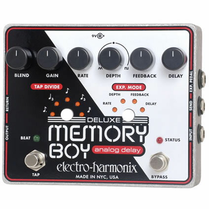 Deluxe Memory Boy Analog delay with tap tempo Electro-Harmonixは初代Memory Manを皮切りに、Deluxe Memory Man等数多くのアナログ・ディレイの名機を生み出し...