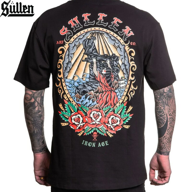 SULLEN CLOTHING サレンクロージング -IRON AGE- STANDARD Tシャツ BLACK FRONT左胸&BACKにプリント SIZE M-着丈73CM　身幅51CM L-着丈76CM　身幅56CM XL-着丈78C...