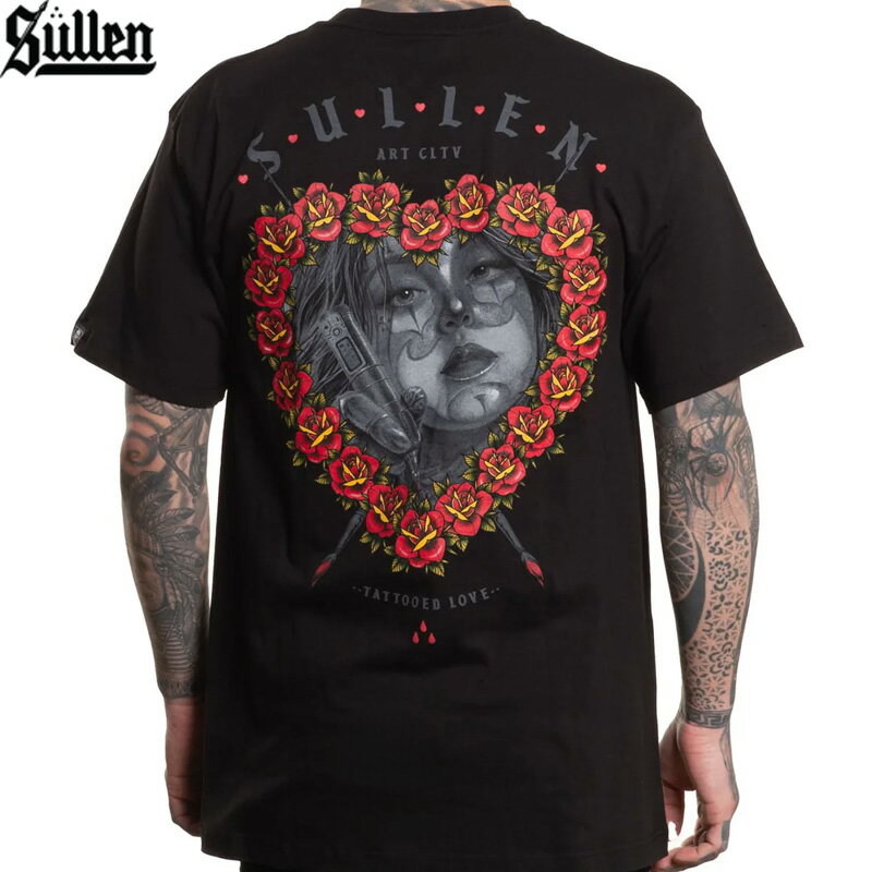 SULLEN CLOTHING サレンクロージング -TATTOOED LOVE- STANDARD Tシャツ BLACK FRONT左胸&BACKにプリント SIZE M-着丈73CM　身幅51CM L-着丈76CM　身幅56CM XL-...