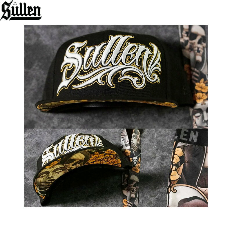 SULLEN CLOTHING サレンクロージング -BENEATH- SNAPBACK CAP スナップバックキャップ BLACK ポリエステルボディのSNAPBACK CAP デコ、左サイドに刺繍。ツバ裏プリント。 後頭部アジャスターで...