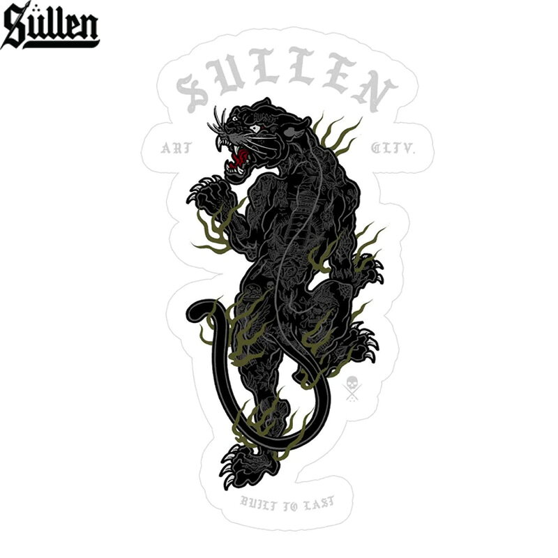 SULLEN CLOTHING サレンクロージング -CRAWLING PANTHER- STICKER ステッカー 背景クリアタイプのステッカー SIZE: 縦約12.5cm　