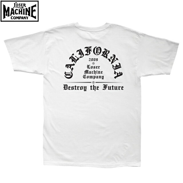 【LOSERMACHINE(LOSER MACHINE)】 ルーザーマシーン -ESTABLISHED- Tシャツ WHITE フロント左胸＆バックプリント SIZE M-着丈69CM 身幅50CM SIZE L-着丈76CM 身幅55CM...