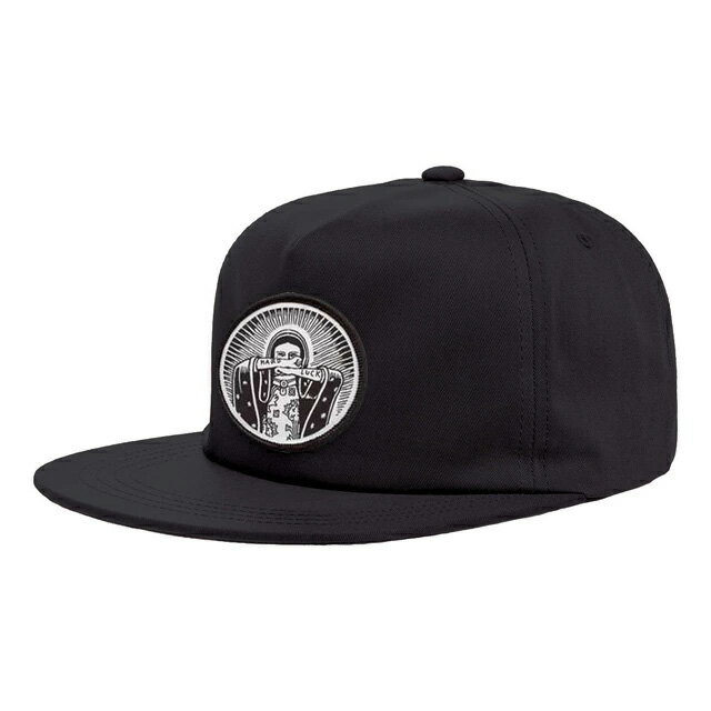 HARD LUCK ハードラック - LADY G - SNAPBACK CAP スナップバック キャップ BLACK/WHITE YUPOONG BODY使用。ツバ裏GREEN色。デコにPATCH。 SIZEは後ろアジャスターで調整可　
