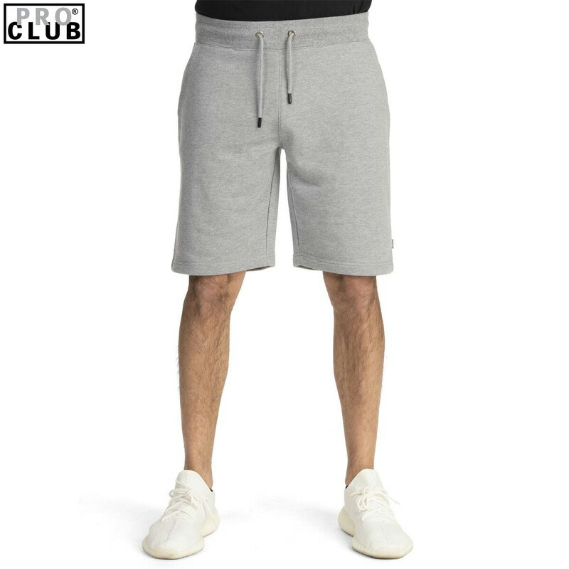 PRO CLUB プロクラブ #197 FRENCH TERRY SHORTS ショーツ Color: HEATHER GRAY 厚手の裏パイルフレンチテリーニット 約25~28cmの股下はスポーツやレジャーに快適な長さ 3ポケット COT...