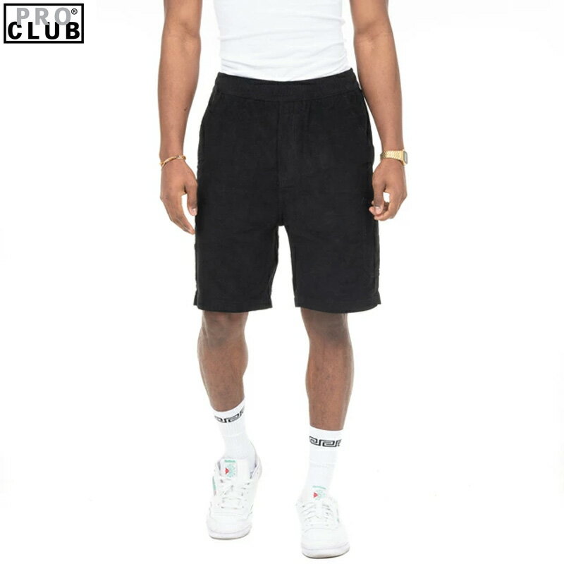 PRO CLUB プロクラブ #21PC0502 COMFORT CORDUROY UTILITY SHORT コーデュロイショーツ Color: BLACK 細めピッチのコーデュロイ生地で生地も厚くないので サマーコーデュロイとしてお勧め...