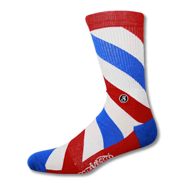 SUAVECITO スアベシート BARBER SOCKS ソックス 全長約40CM COTTON-75%, POLYESTER-20%, SPANDEX-5%　