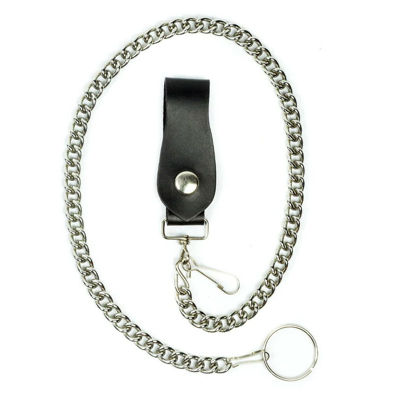 MASCORRO LEATHER マスコロレザー #K24 24" WALLET CHAIN 24インチ ウォレットチェーン MADE IN USA スナップボタン付きのレザーベルトループ 先端はRINGになっているので、キーチェーンやウォ...